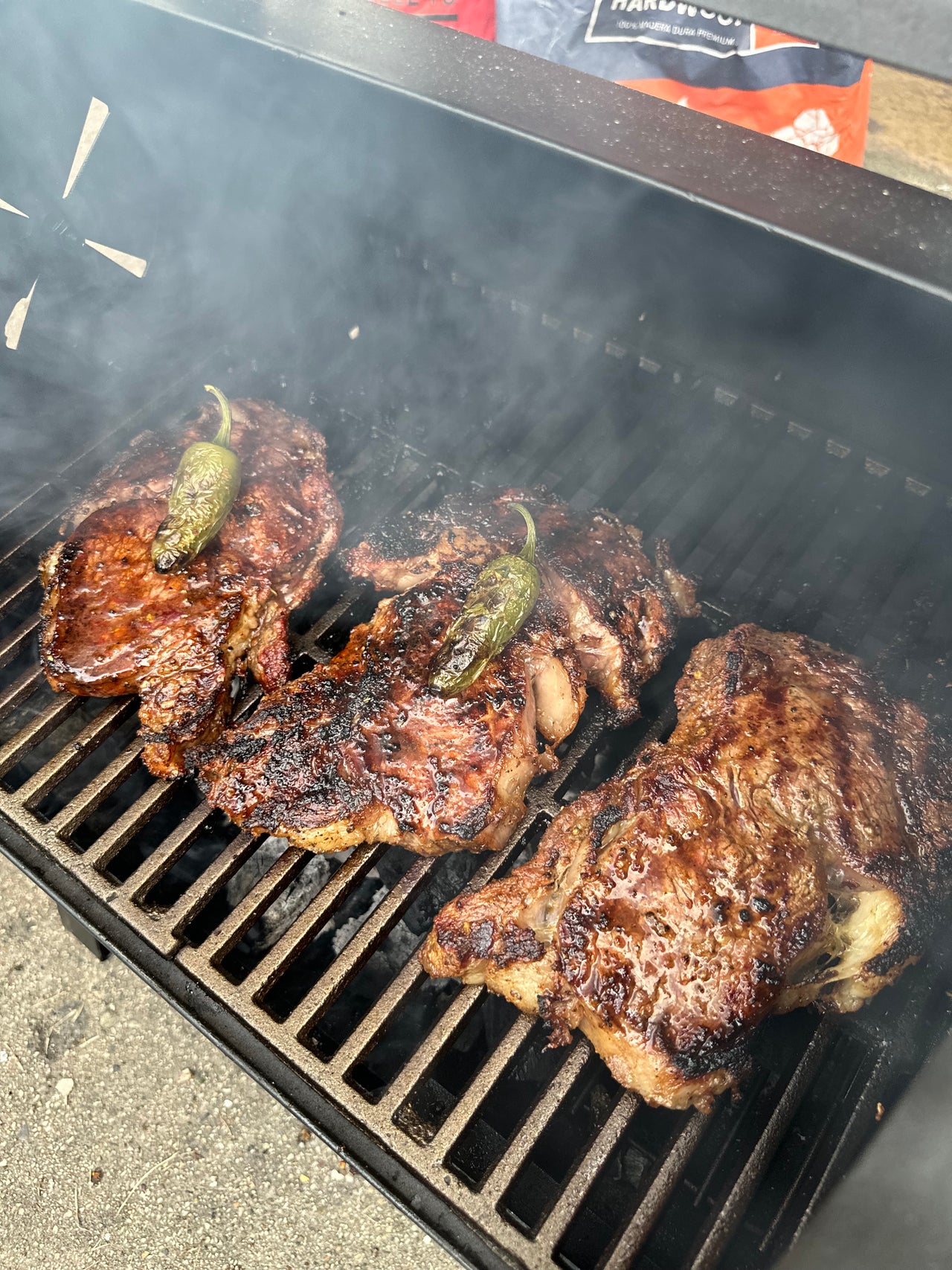 Side Fire Box Grilled Ribeye Steaks - Char-Griller