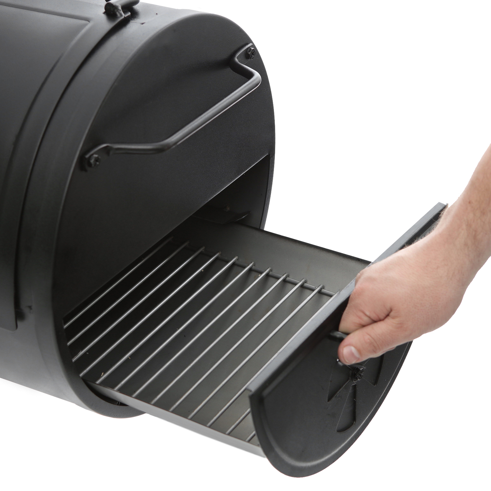 Side Fire Box/Table Top Grill Charcoal Grill, Metal Handle - Char-Griller